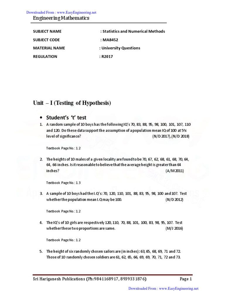 MA8452 2M QB IQ - by WWW - Easyengineering.net 1 | PDF | Science