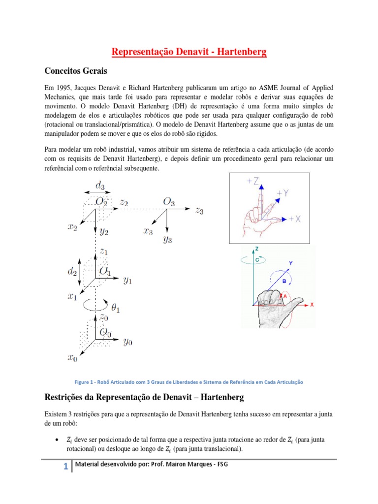 Representação Denavit - Hartenberg | PDF | Robô | Robótica