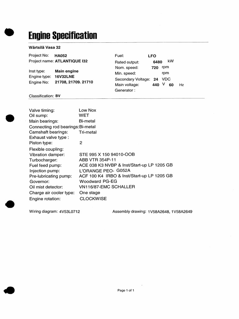 PV de Mesures Wärtsilä 16V32 | PDF
