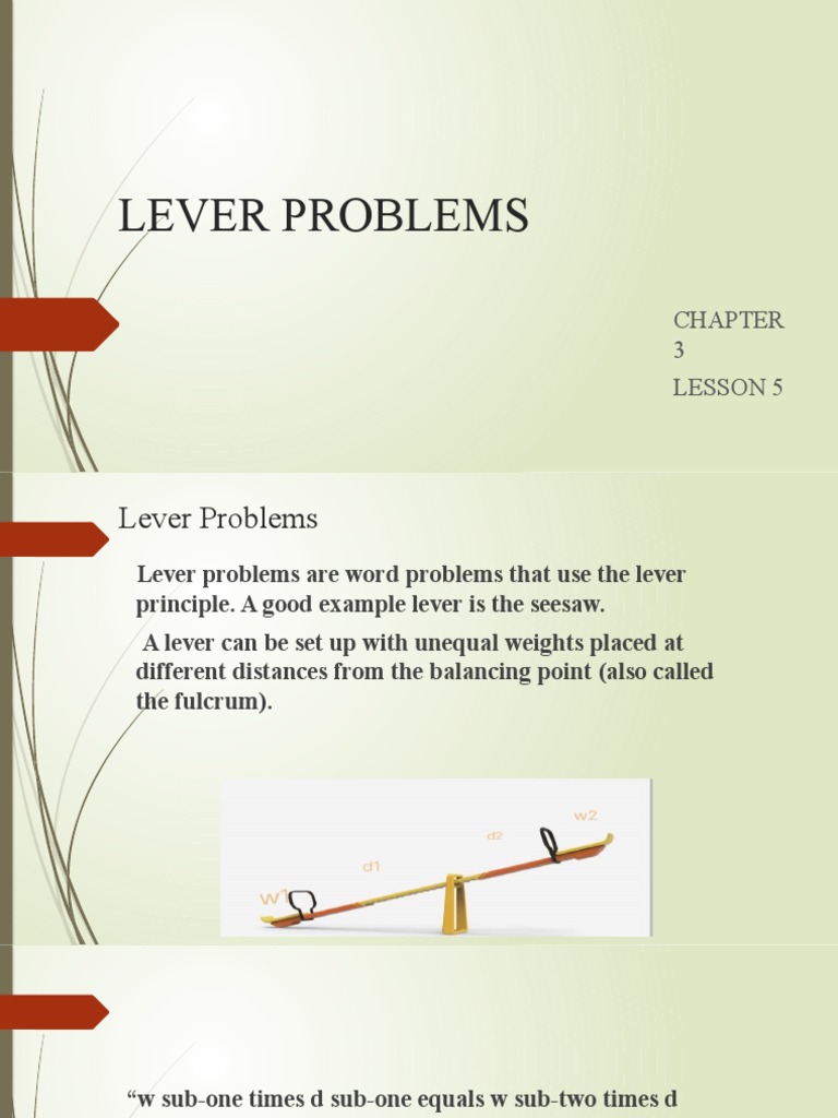 Lever Problems | PDF