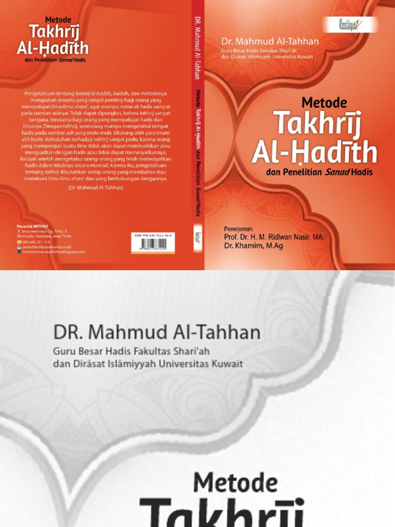 Metode Takhrij Al-Hadith Dan Penelitian Sanad Hadis (Dr. Mahmud Al ...