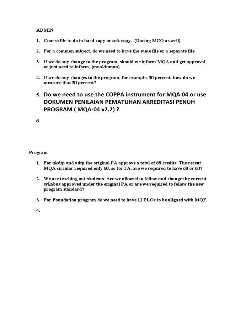 MQA Question | PDF