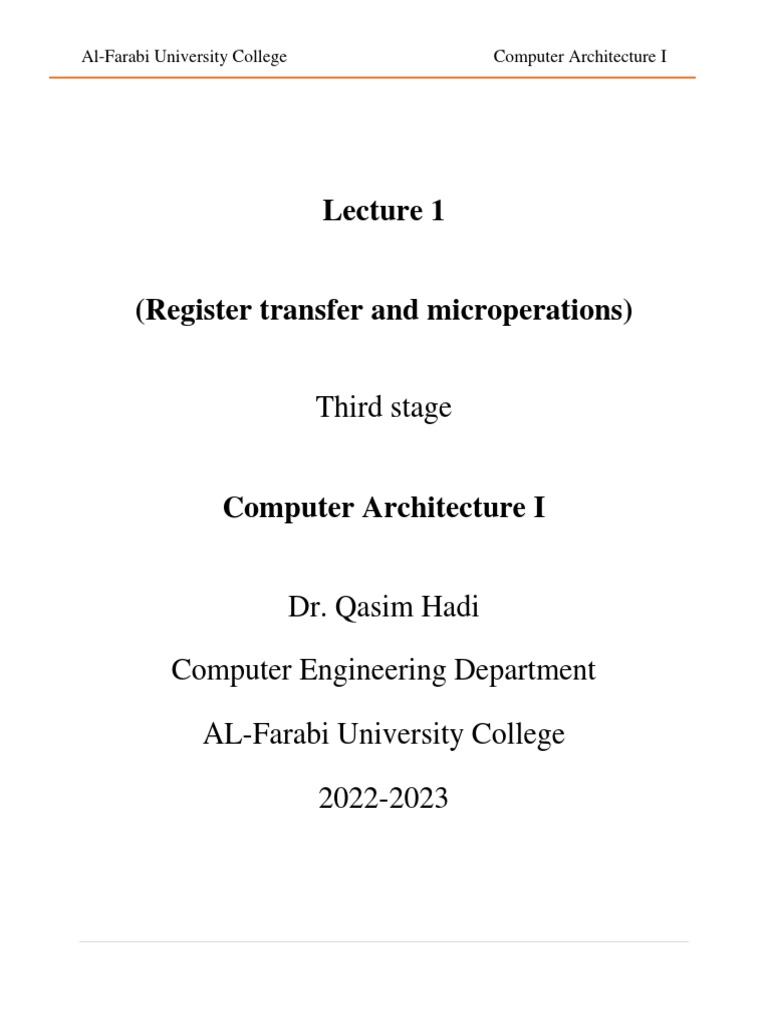 Register Transfer and Microperations Part 1 | PDF | Office Equipment | Computer Engineering
