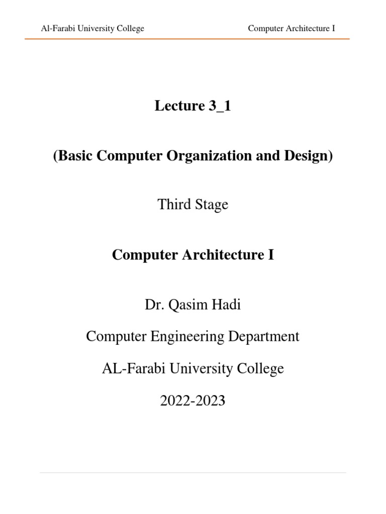 Basic Computer Organization and Design | PDF | Central Processing Unit ...