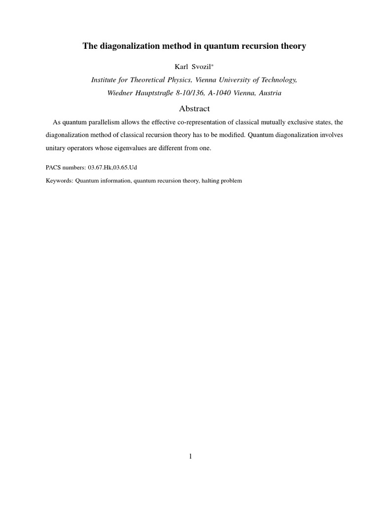 Diagonal Ization | PDF | Quantum Mechanics | Theory