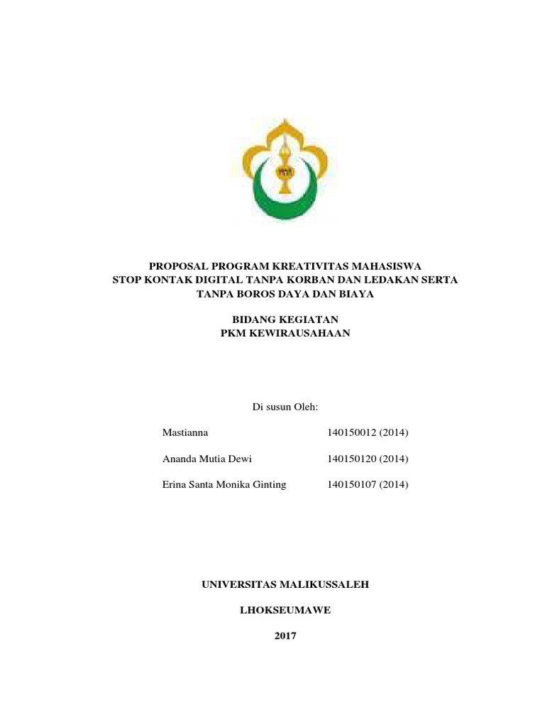 Proposal Program Kreativitas Mahasiswa S | PDF