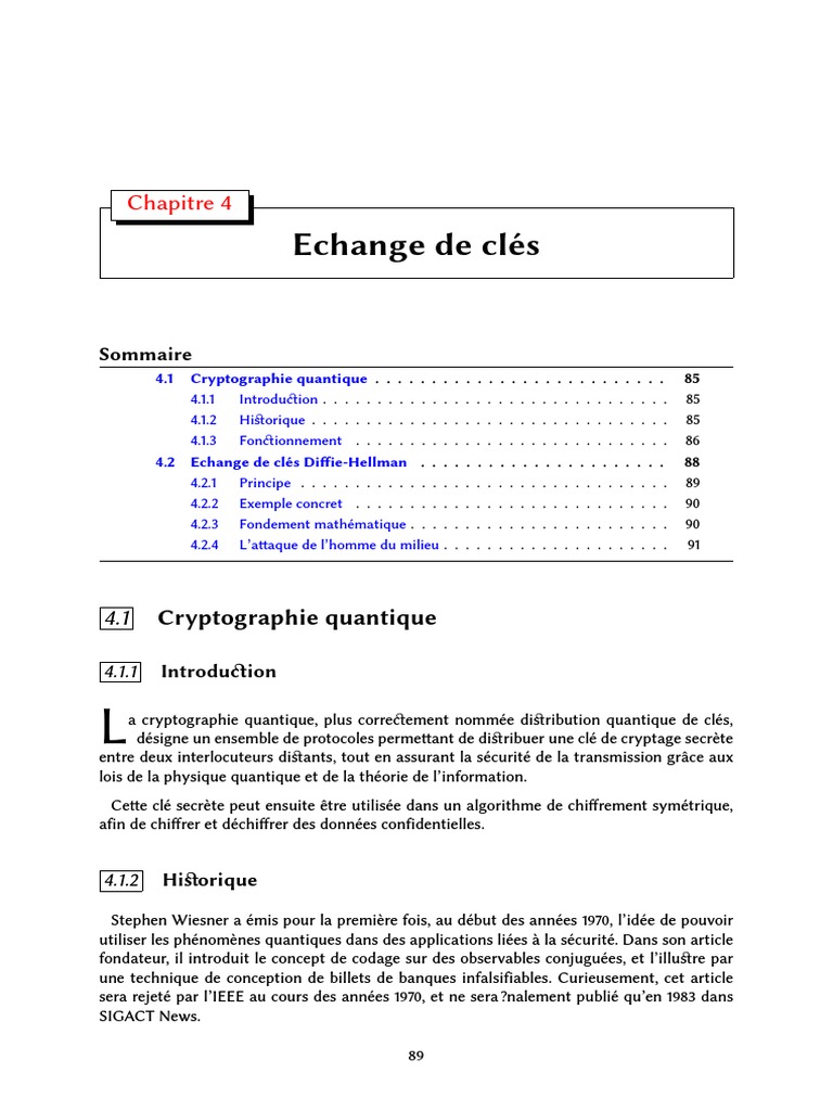 Echange de clés en cryptographie quantique | PDF | Communications ...