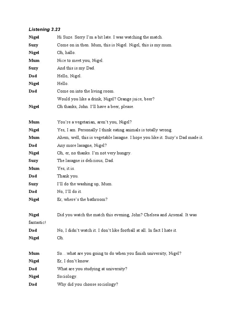 Pre Int 3 Listeningscripts 7 | PDF | Singing