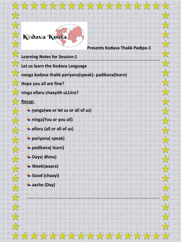 Learning the Kodava Language: An Introduction to Numbers, Animals, and ...