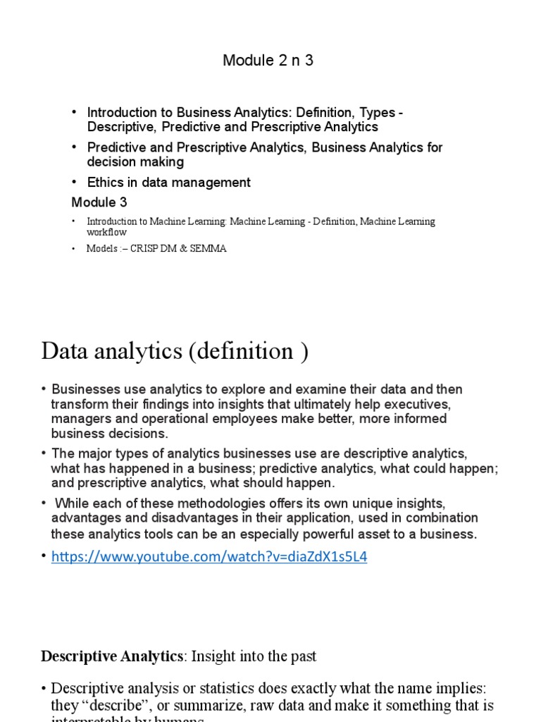 Understanding Business Analytics: An Introduction to Descriptive ...