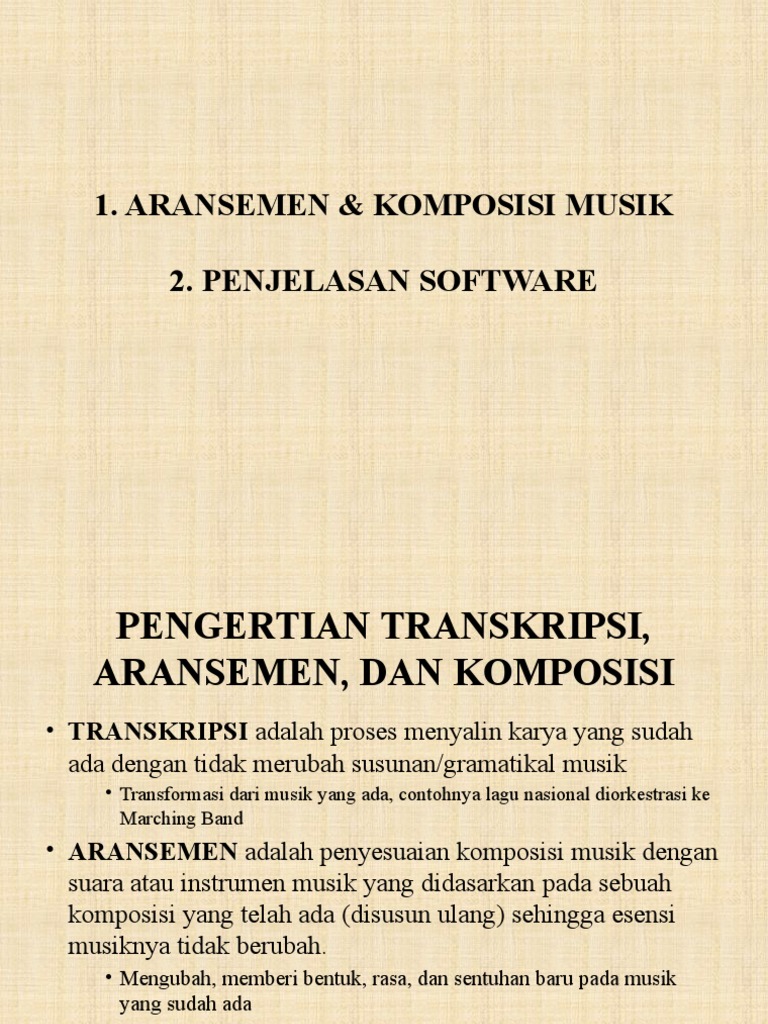 Aransemen dan Komposisi Musik | PDF | Seni & Disiplin Bahasa | Seni