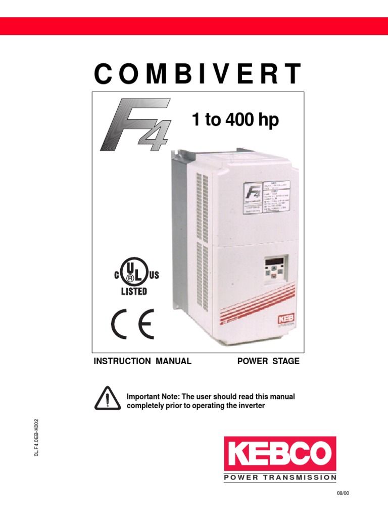 Keb Combivert f4 Power Stage Instruction Manual | PDF | Power Inverter | Power Supply