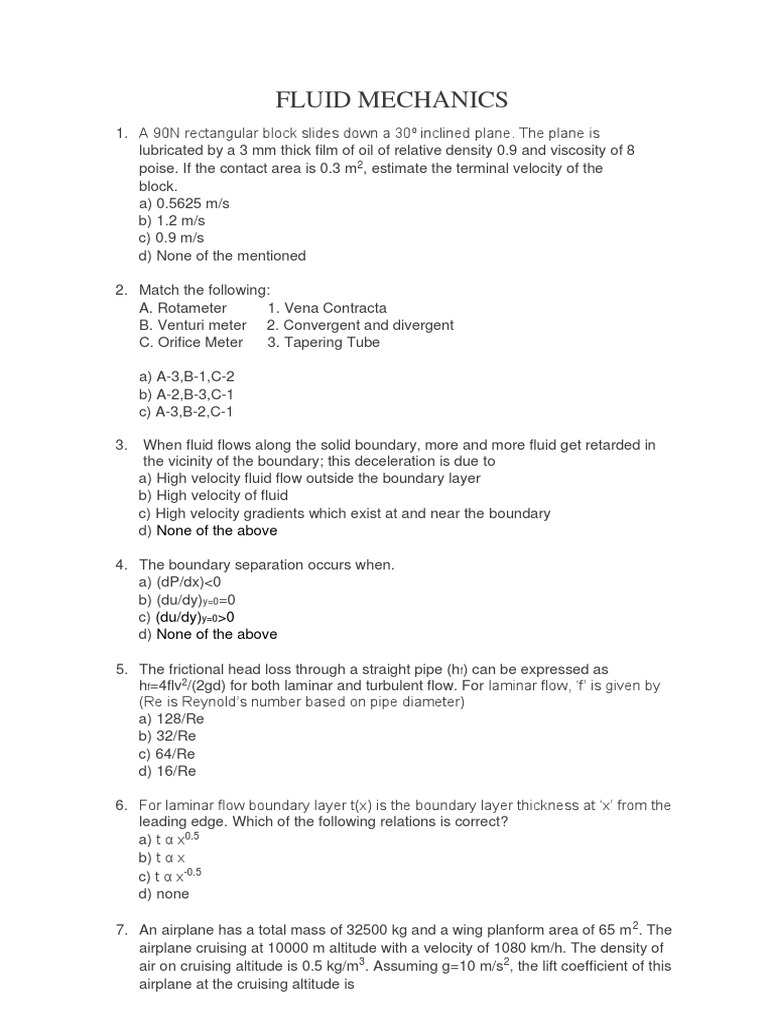 FM Assignment | PDF | Drag (Physics) | Civil Engineering