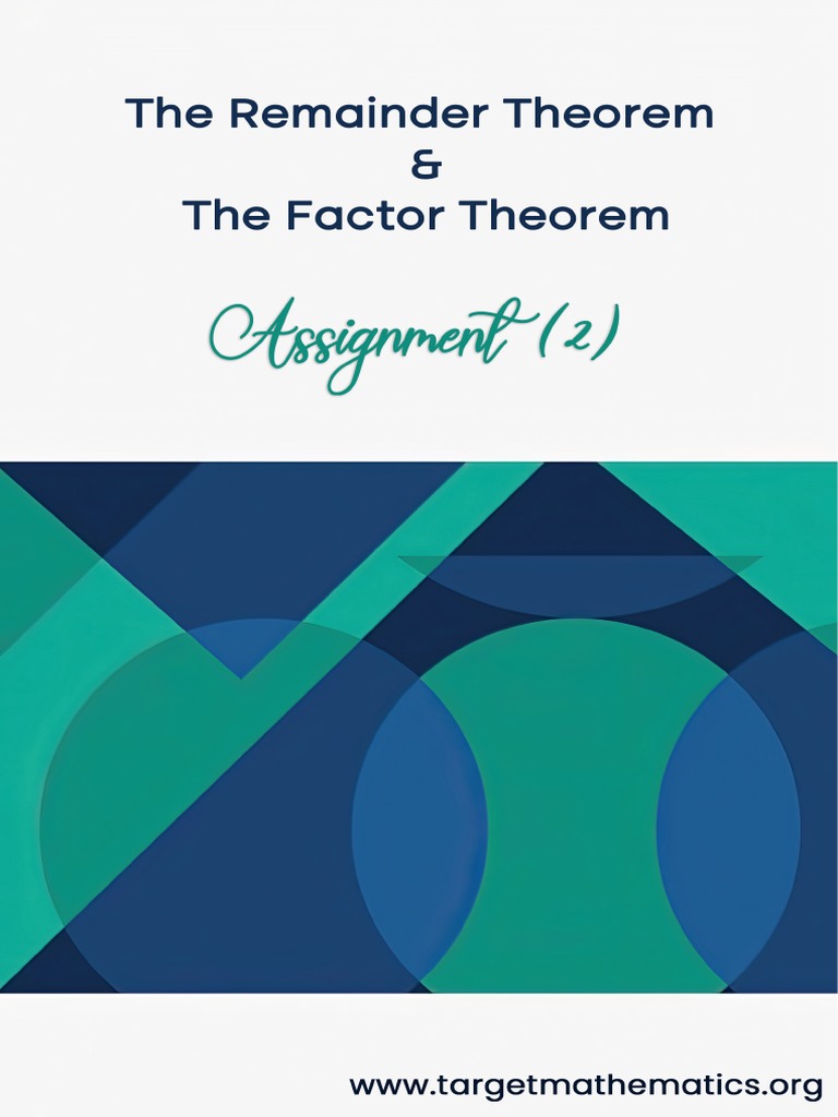 The Factor Theorem | PDF | Equations | Factorization