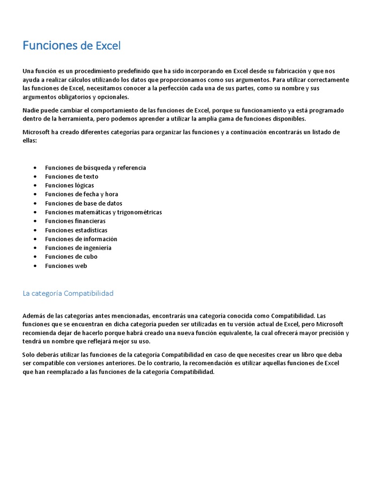 Funciones de Excel Texto - Lógicas | PDF | Microsoft Excel | Argumento