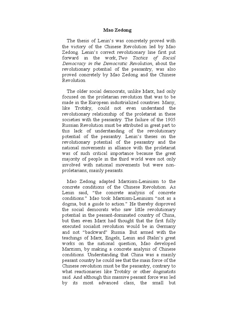 Mao Zedong's Revolutionary Strategy | PDF | Mao Zedong | Maoism