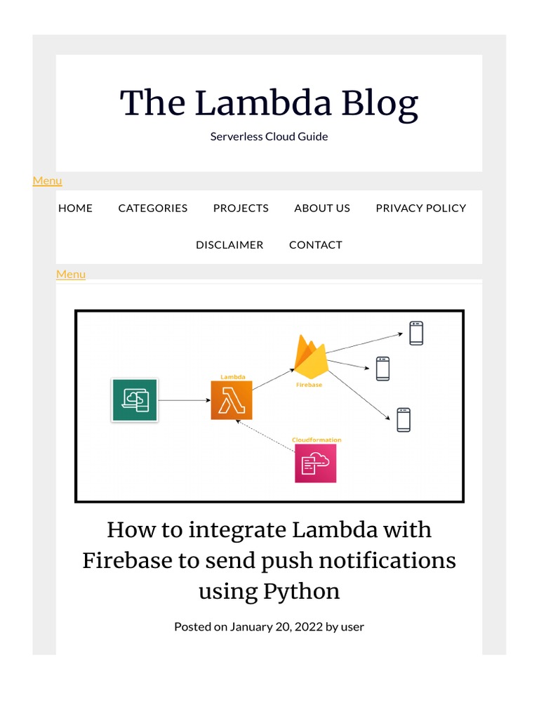 How To Integrate Lambda With Firebase To Send Push Notifications Using Python | PDF | Anonymous ...