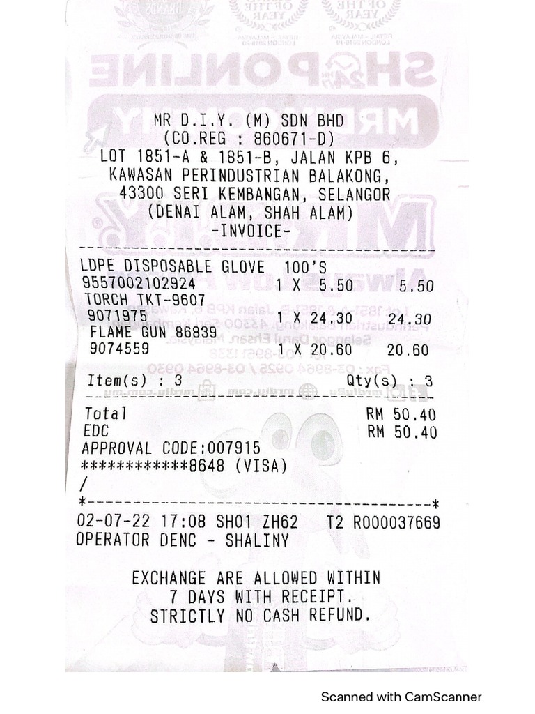 Resit Perbelanjaan | PDF