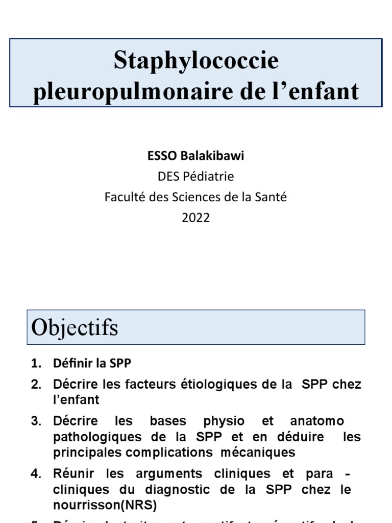 Staphylococcie Pleuro-Pulmonaire | PDF | Staphylocoque doré | Pneumonie