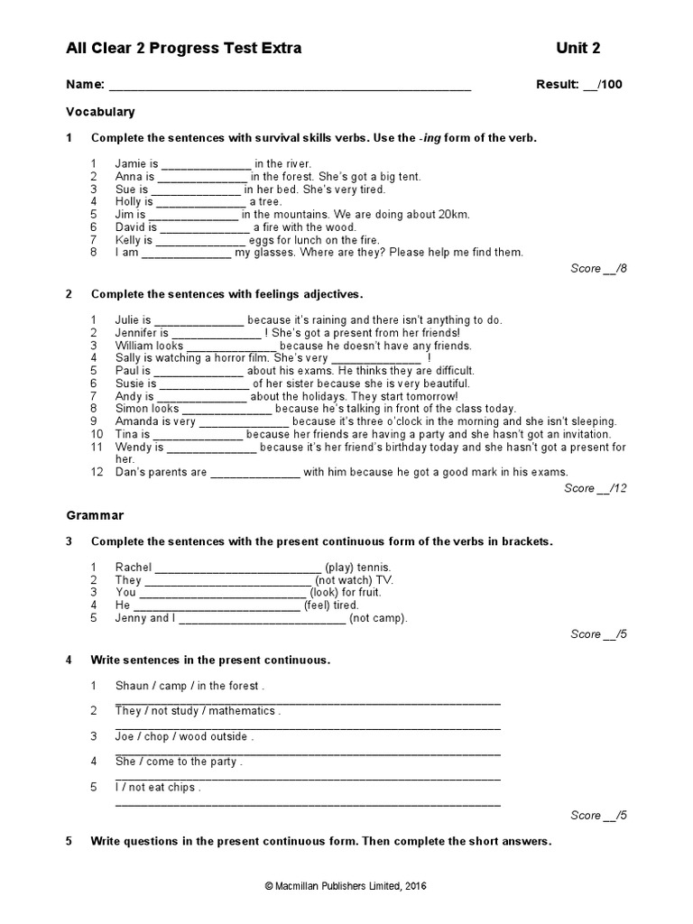 All Clear - 2 - Test - U2 - Extra | PDF