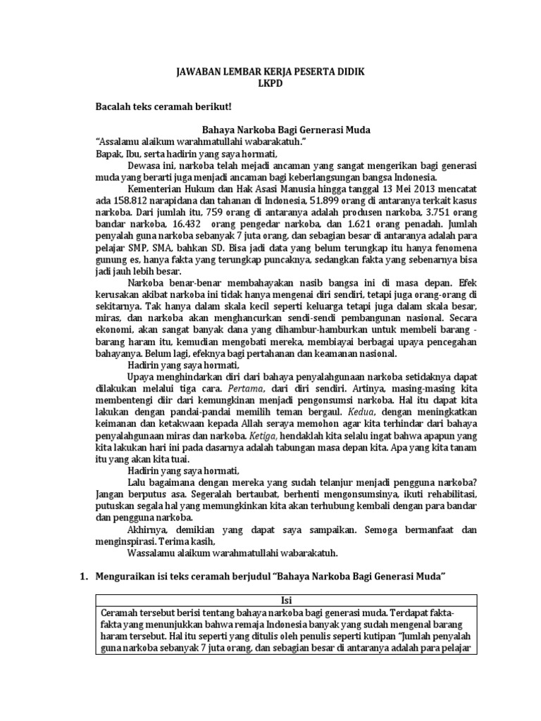 Bahaya Narkoba Bagi Generasi Muda | PDF