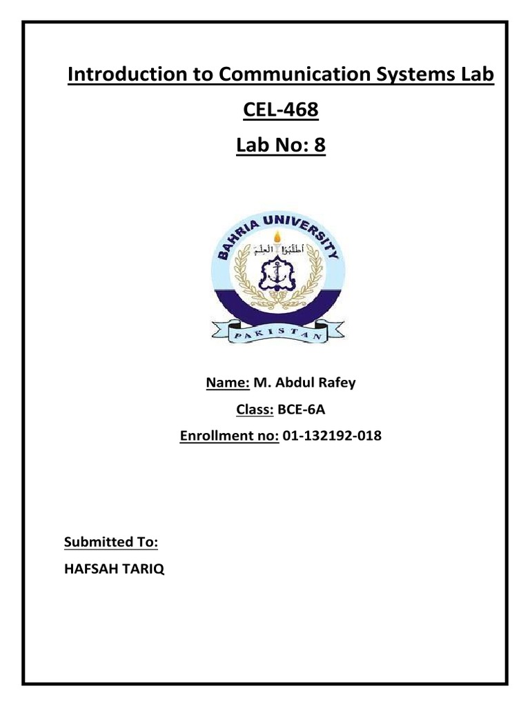 Ics Lab 8 Pdf Modulation Telecommunications