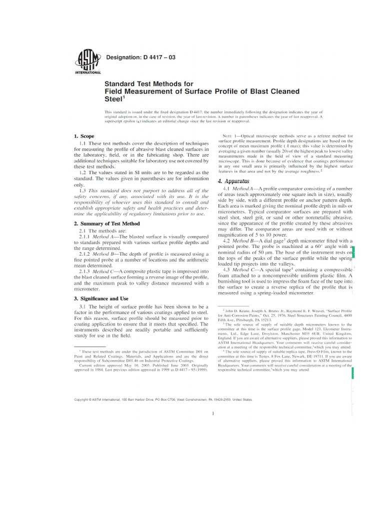 Astmd 4417 | PDF
