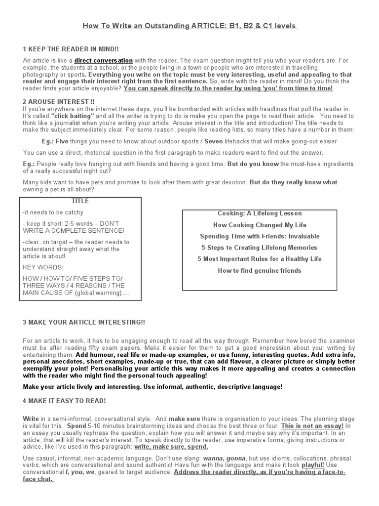 How To Write An Article | PDF | Laughter | Essays