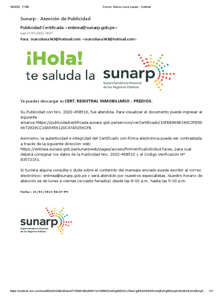 Respuesta Sunarp - Cri | PDF