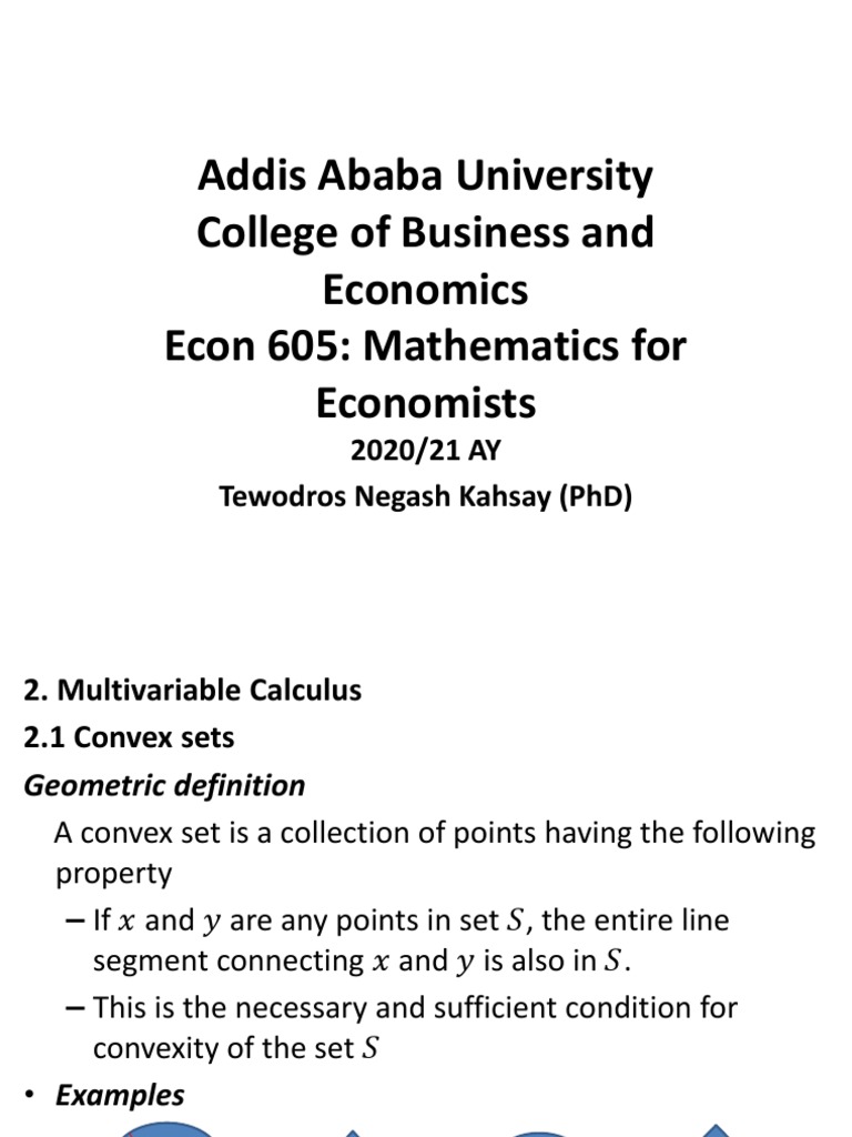 Econ 605 Mathematics for Economists | PDF | Function (Mathematics ...