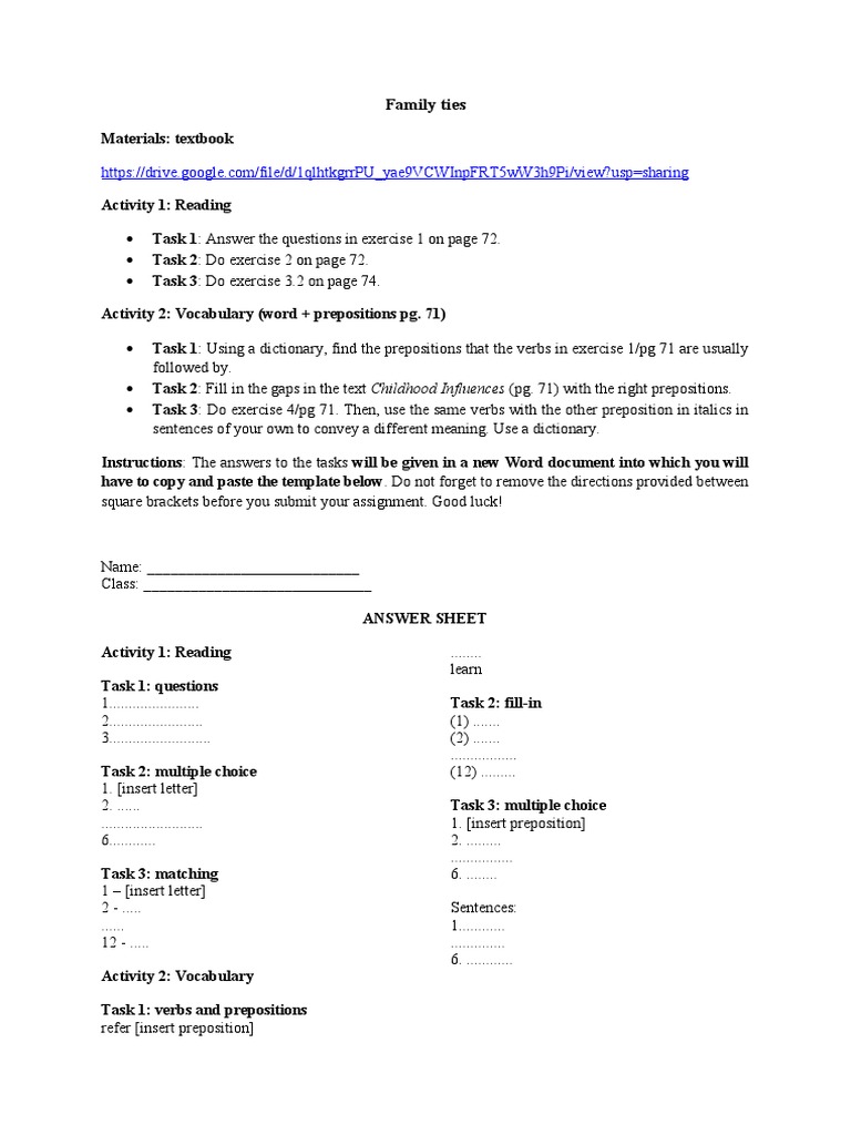 Family Ties | PDF | Pain | Preposition And Postposition