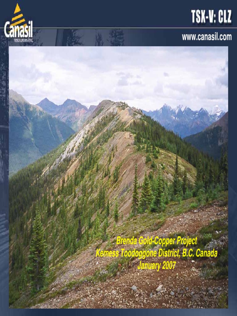Presentacion de Mina Brenda Gold Copper CANADA | PDF | Gold | Geology