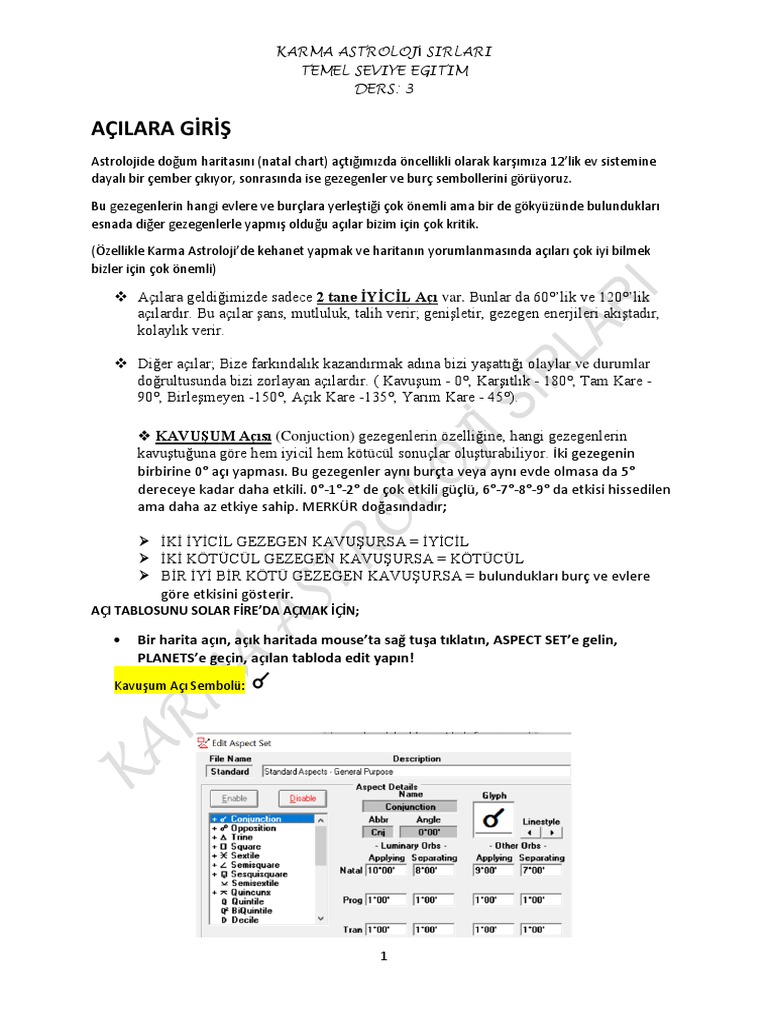 Karma Astroloji Temel Seviye - DERS 3 | PDF