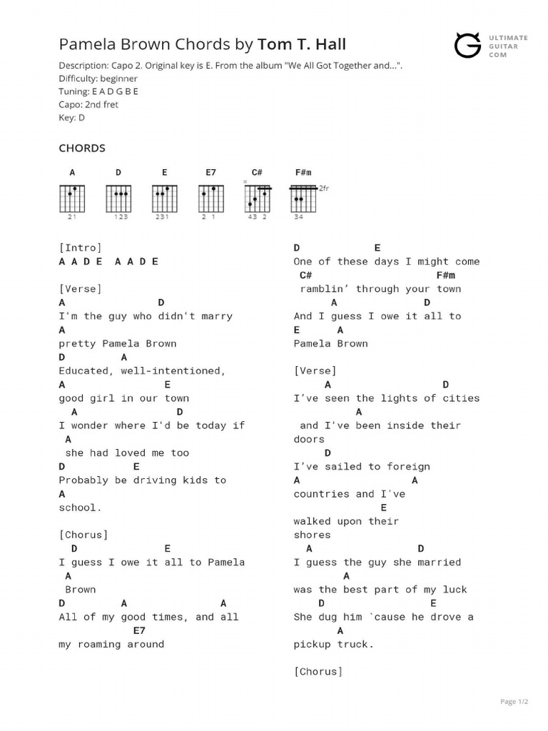Pamela Brown Chords | PDF