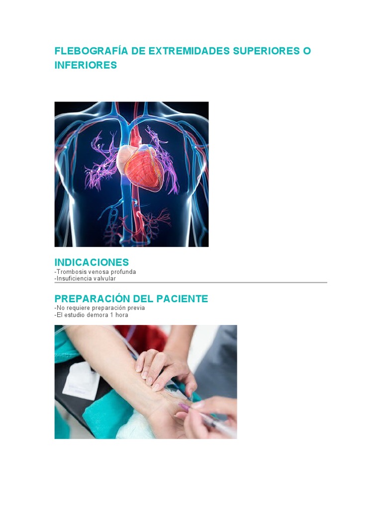 Flebografía de Extremidades Superiores o Inferiores | PDF | Angiografía ...