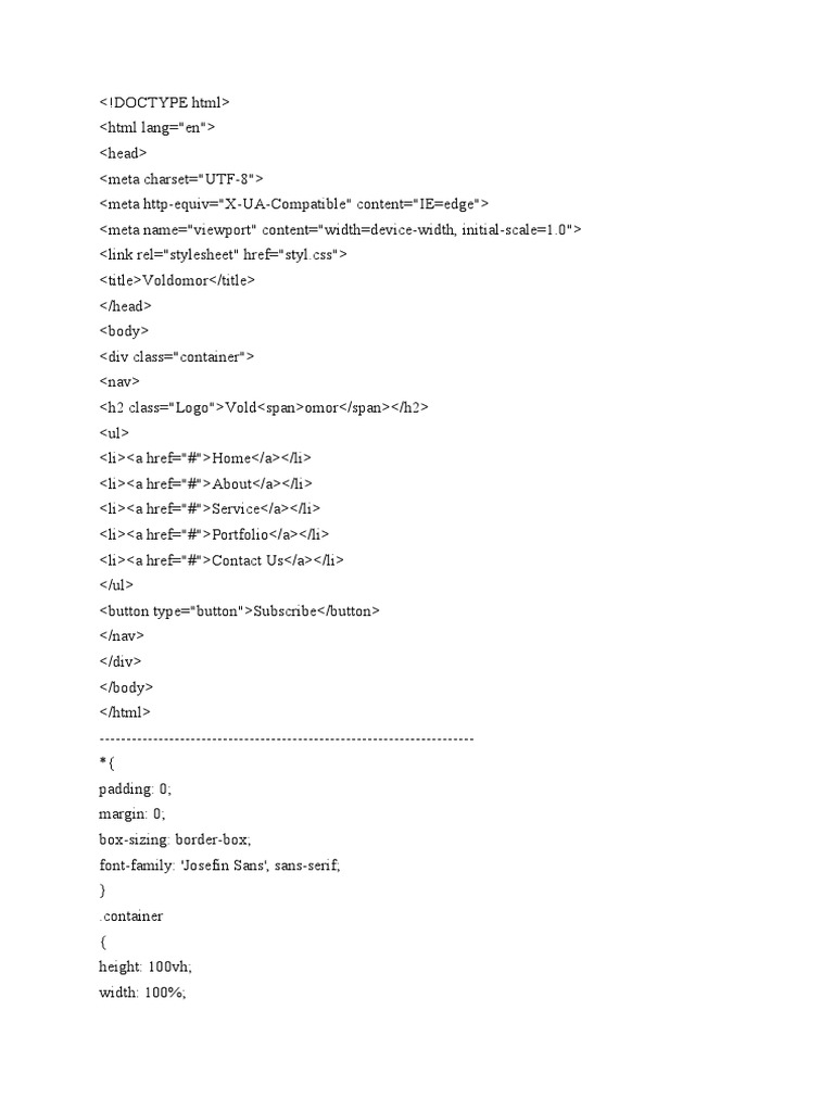 Html And Css Code Pdf