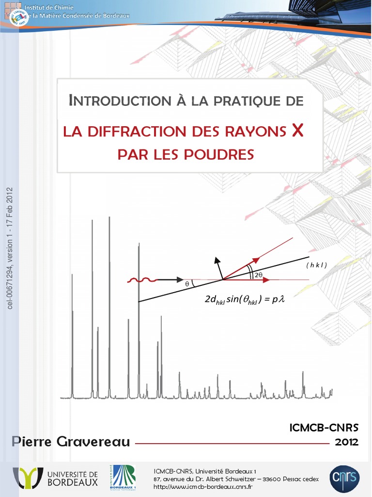 Diffraction Des Rayons X Pierre Gravereau ICMCB | PDF ...