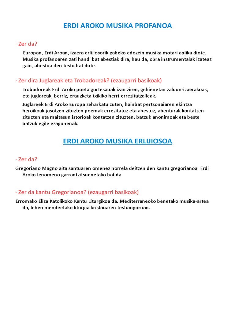 Erdi Aroko Musika | PDF
