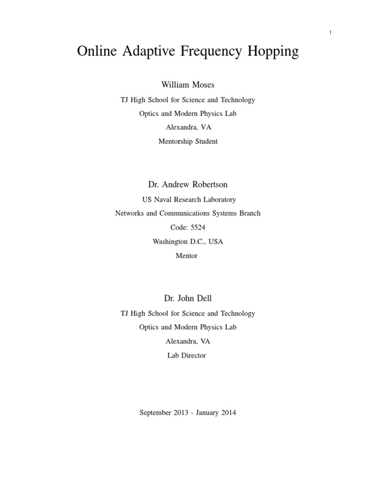 Adaptive Frequency Hopping | PDF