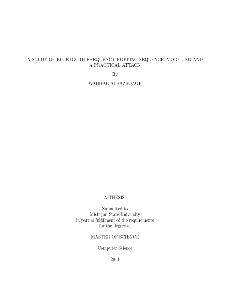 BLUETOOTH FREQUENCY HOPPING | PDF | Bluetooth | Encryption