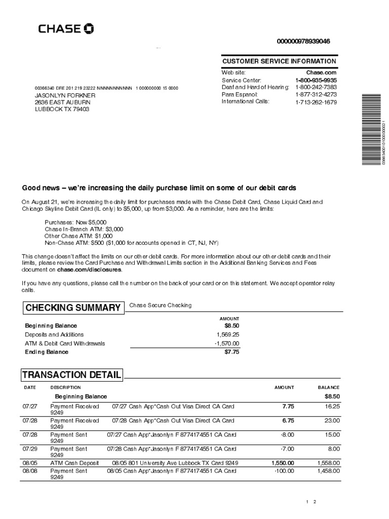 Jpmorgan Chase Bank, N.A. P O Box 182051 Columbus, Oh 43218 - 2051 July ...