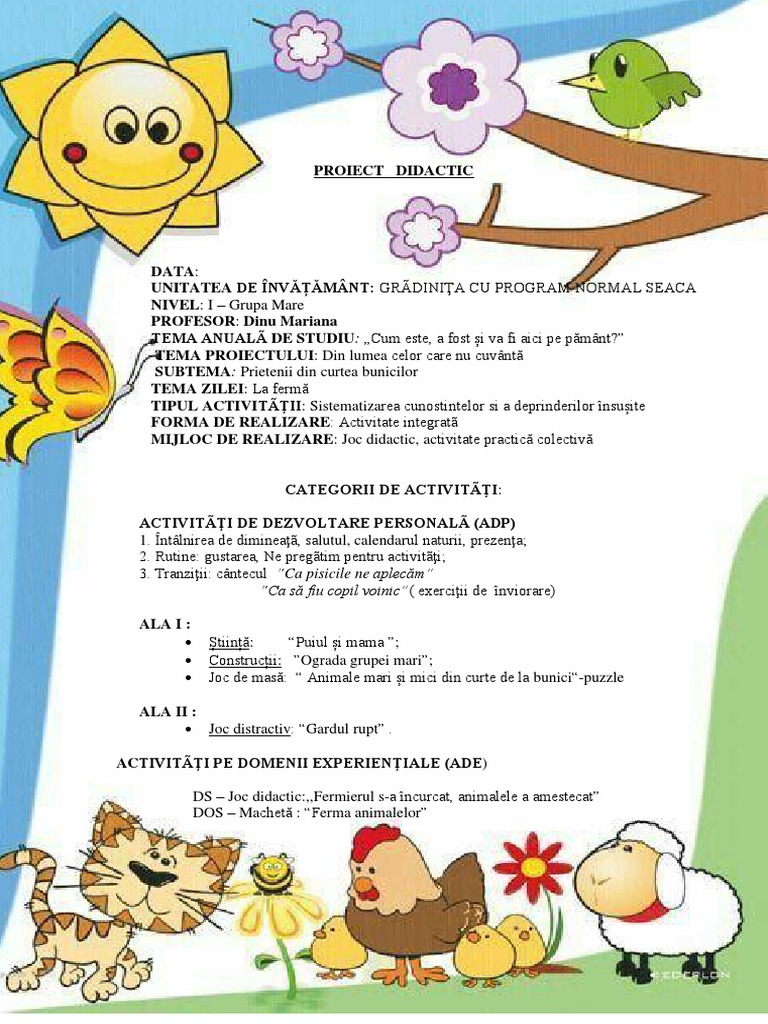 PROIECT DIDACTIC Finala | PDF