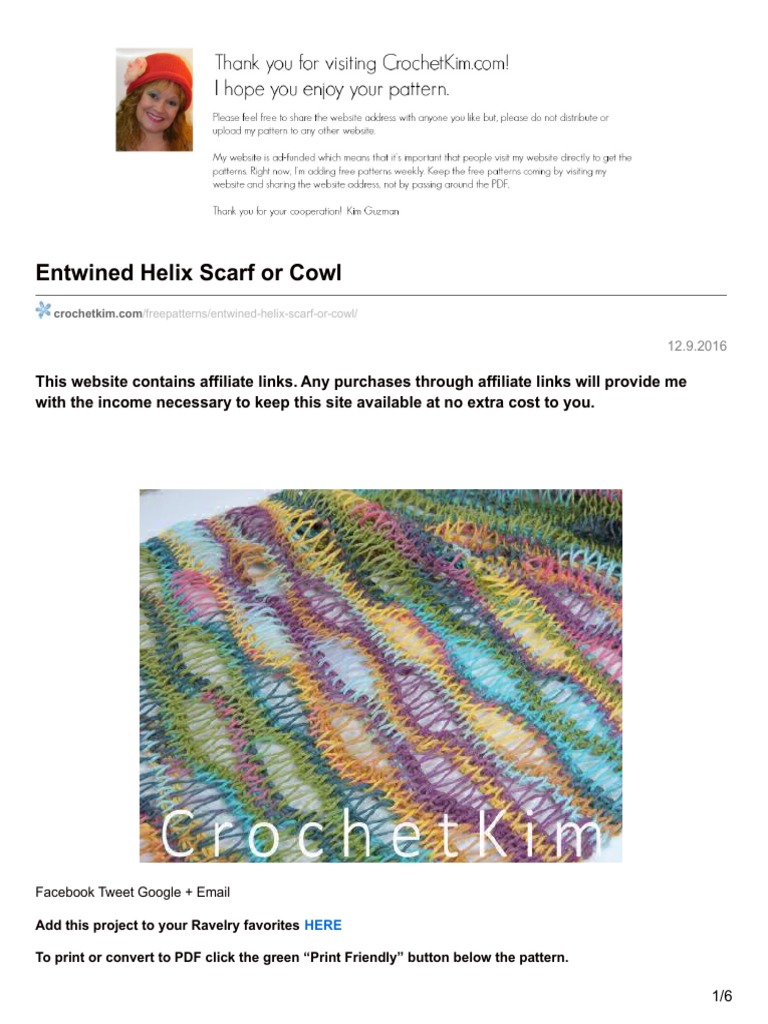 Entwined Helix Scarf | PDF | Crochet | Knitting