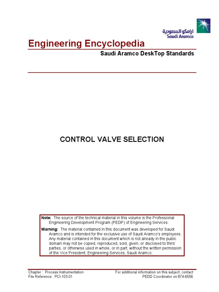 Control Valve Selection Book | PDF | Valve | Fluid Dynamics