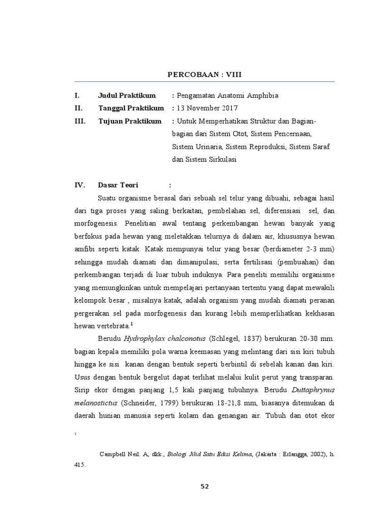 Percobaan 8 (Amphibi) | PDF | Sains & Matematika