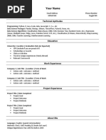 Capgemini Resume Template | PDF | Software | Computing