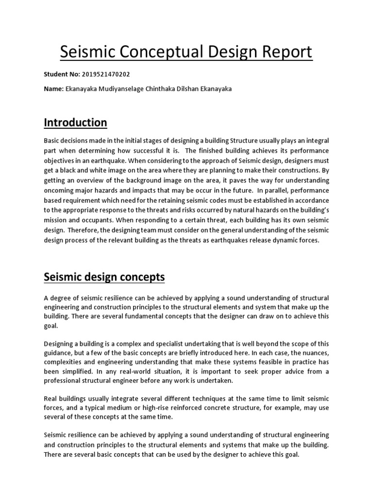Seismic Conceptual Design | PDF | Earthquake Engineering | Strength Of Materials