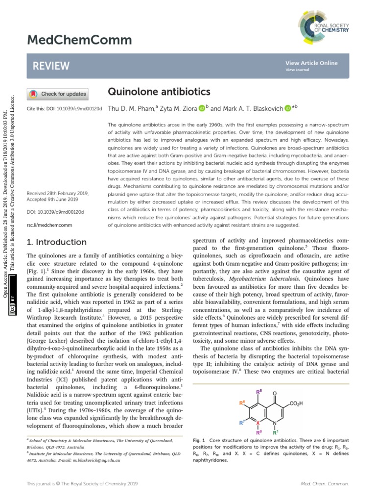 Quinolone Antibiotics | PDF | Antimicrobial Resistance | Microbiology