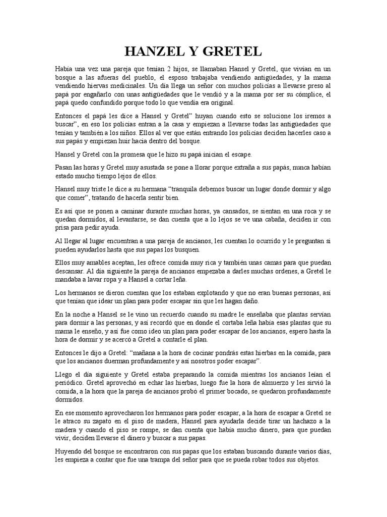 Hanzel y Gretel 2.0 | PDF | Hansel y Gretel