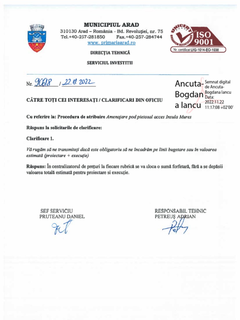 Raspuns Clarificare | PDF